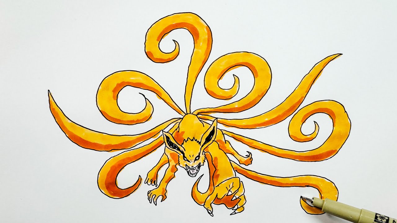 How to Draw Kurama From Naruto - YouTube