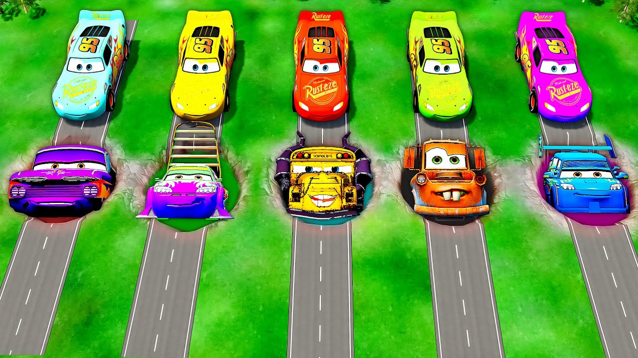 Amazing Pixar Cars Pit Transform Lightning McQueen Into Pixar Cars ...