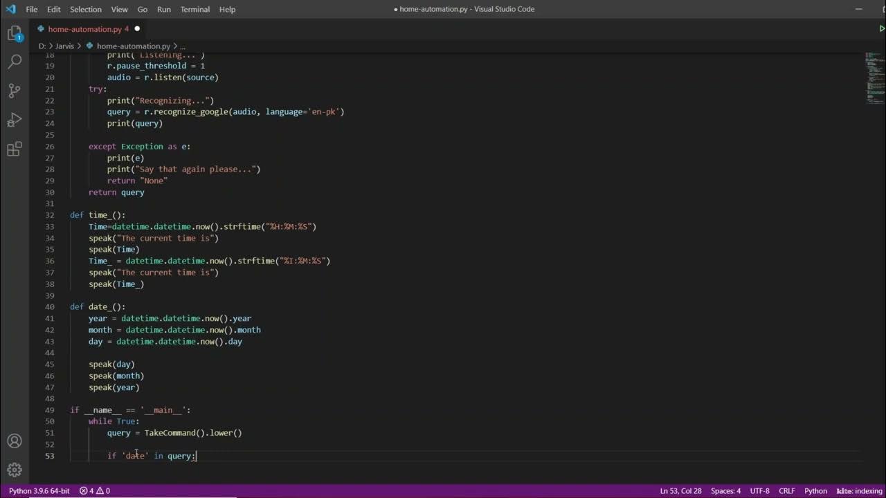 15. Jarvis Main Function | Home Automation using Arduino, Smart Phone ...