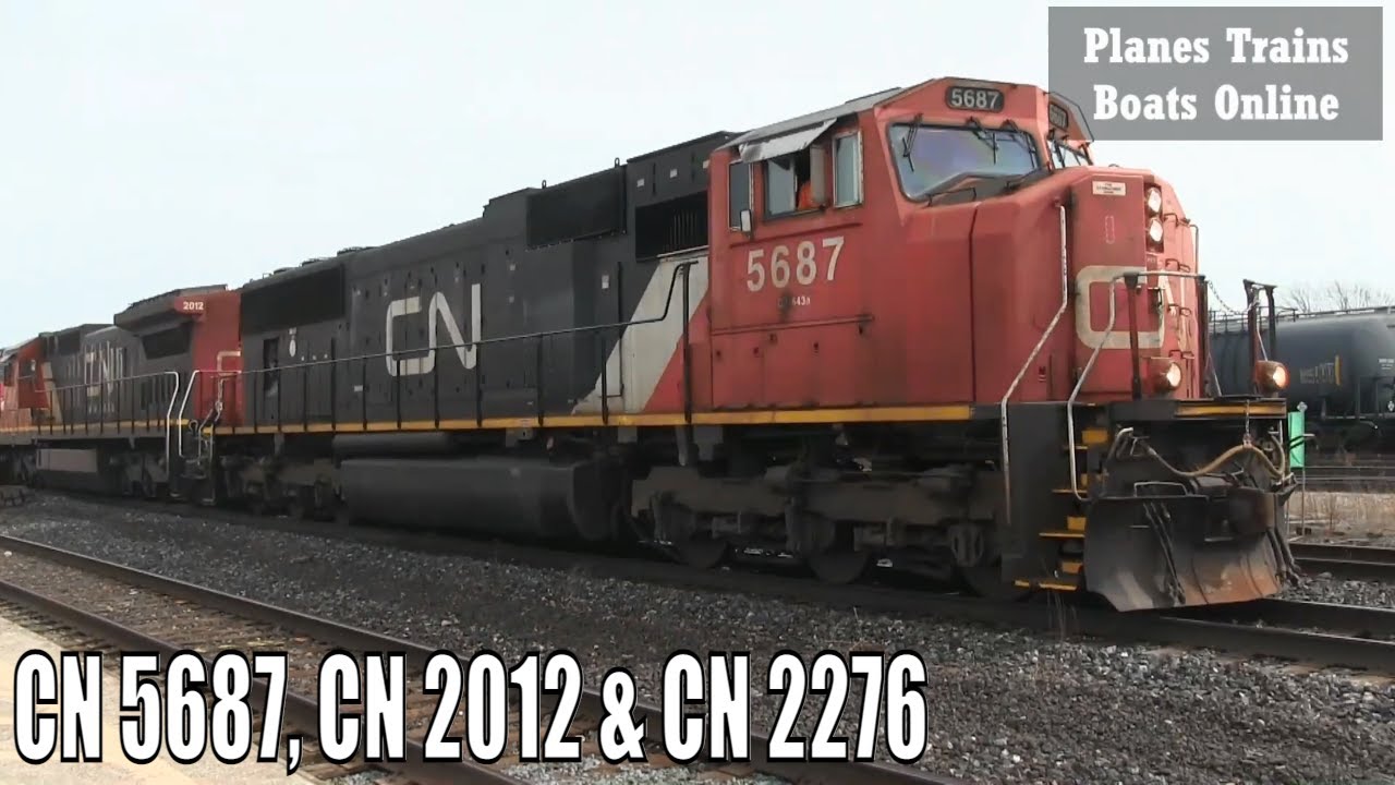 CN 5687, CN 2012 & CN 2276 Engines Manifest Train Westbound In Ontario Mar 30 2021 - YouTube