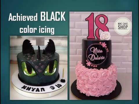 How to achieve a Super Black Icing using a Bottle Spray - YouTube