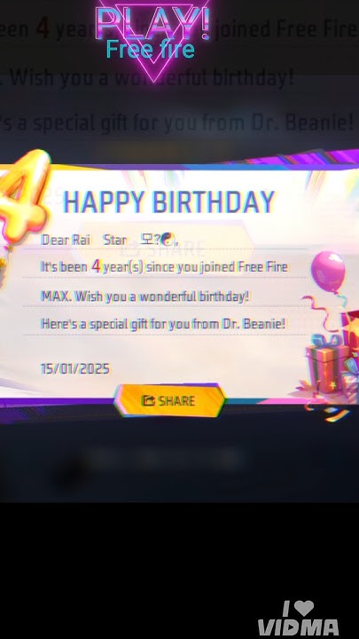 free fire me Uid happy Birthday videogaming youtube #freefire #viral video #trending #youtube ...