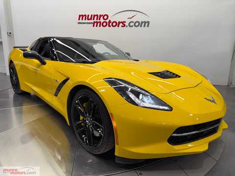 2014 Corvette 3LT Z51 Coupe 6.2L V8 460hp Manual MagRide Carbon Roof/Dash in Velocity Yellow / Black