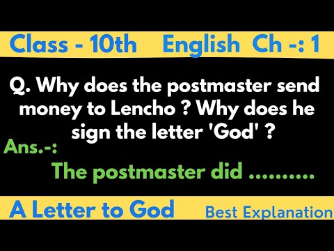 Why does the postmaster send money to Lencho ? Why does he sign the ...