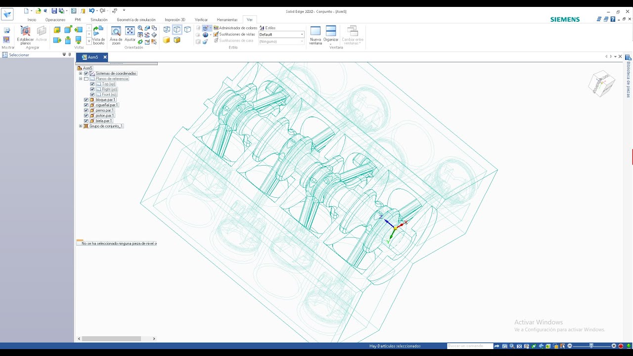 ENSAMBLE DE MOTOR V8 EN SOLID EDGE 2020 - YouTube