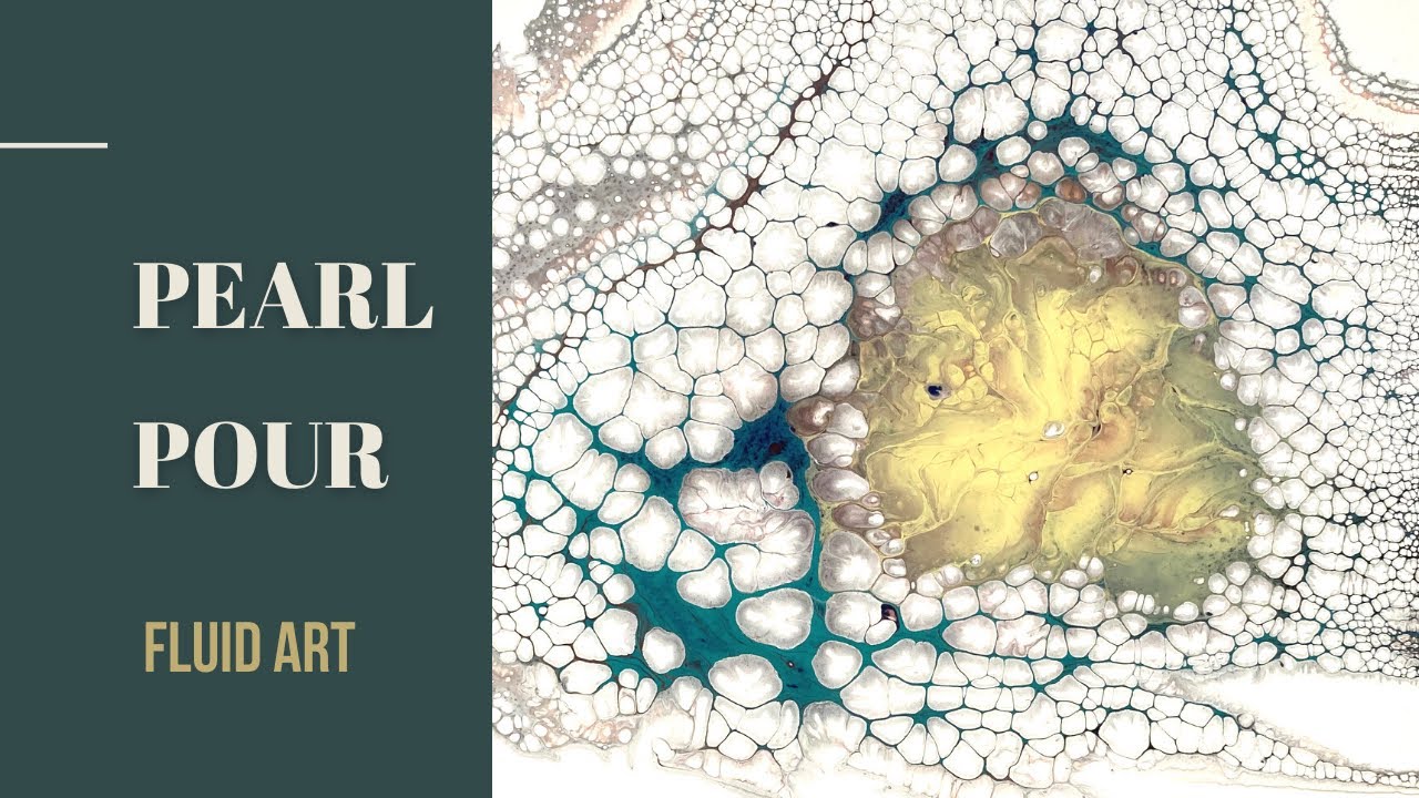 Acrylic pouring abstract art, How to create pearl cells. Gorgeous Pearl ...