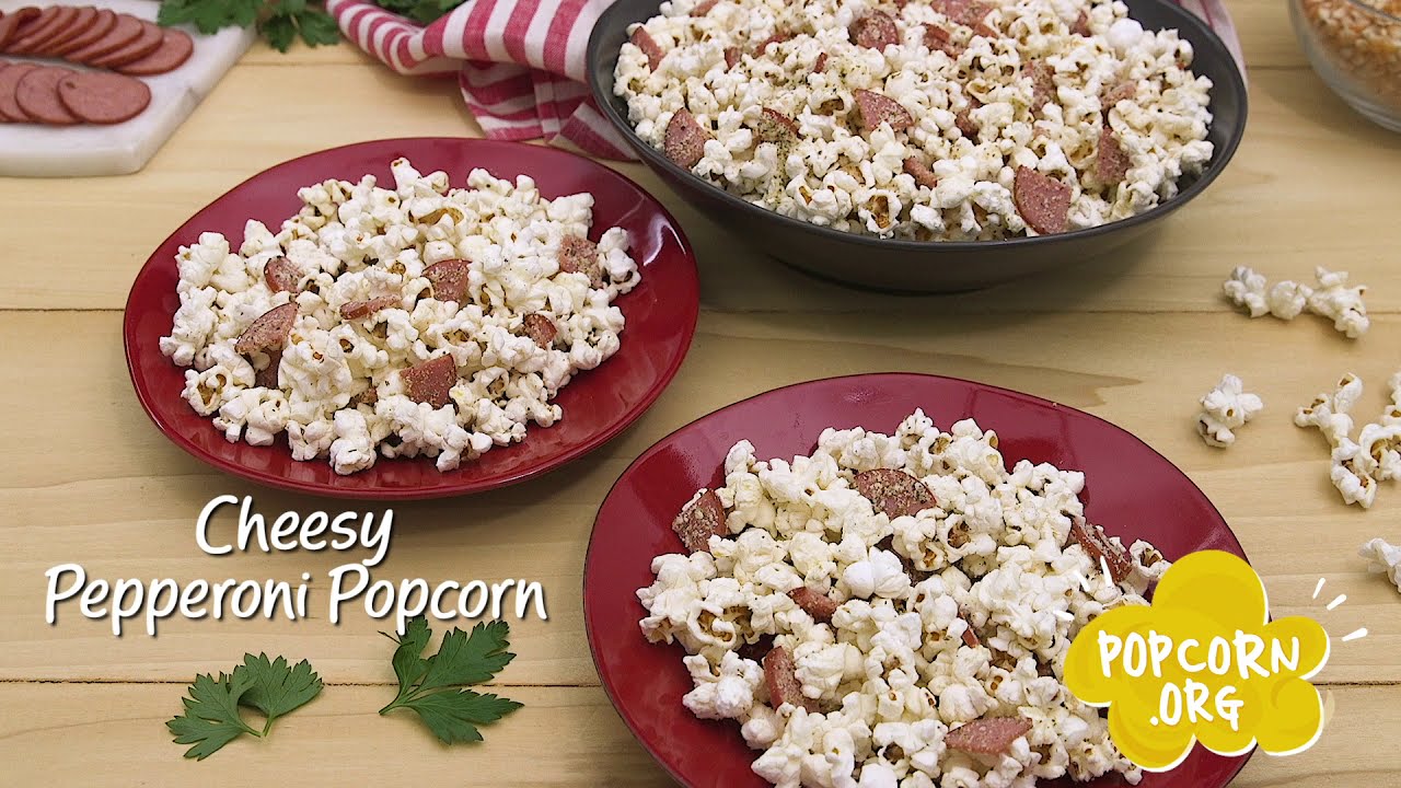 Cheesy Pepperoni Popcorn - YouTube