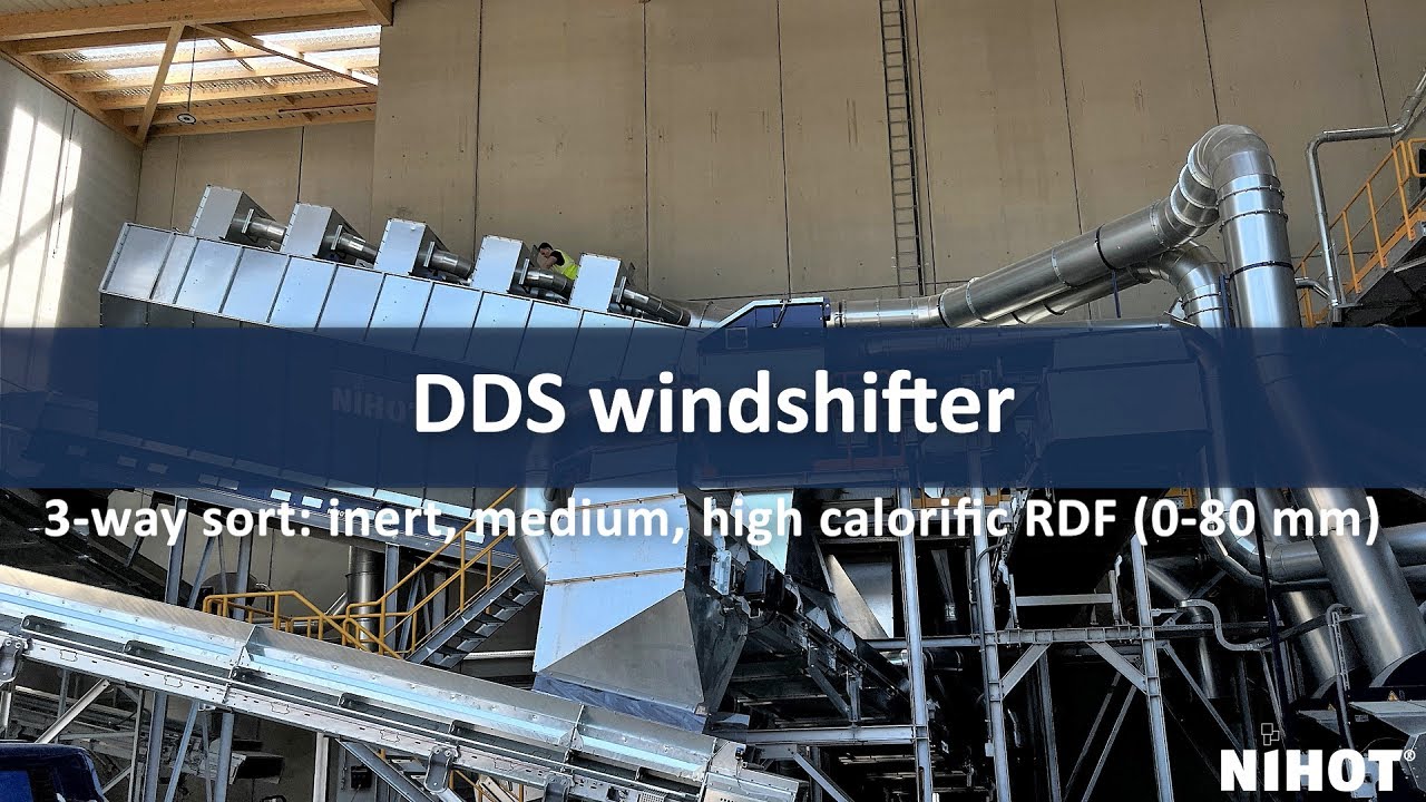Nihot Recycling DDS windshifter, 3-way separation (0-80 mm) in RDF ...