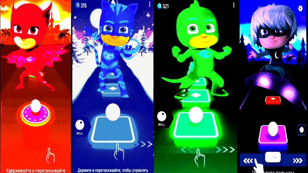 Catboy vs Owlette vs Gekko vs Romeo | PJ Masks | Tiles Hop EDM Rush ...