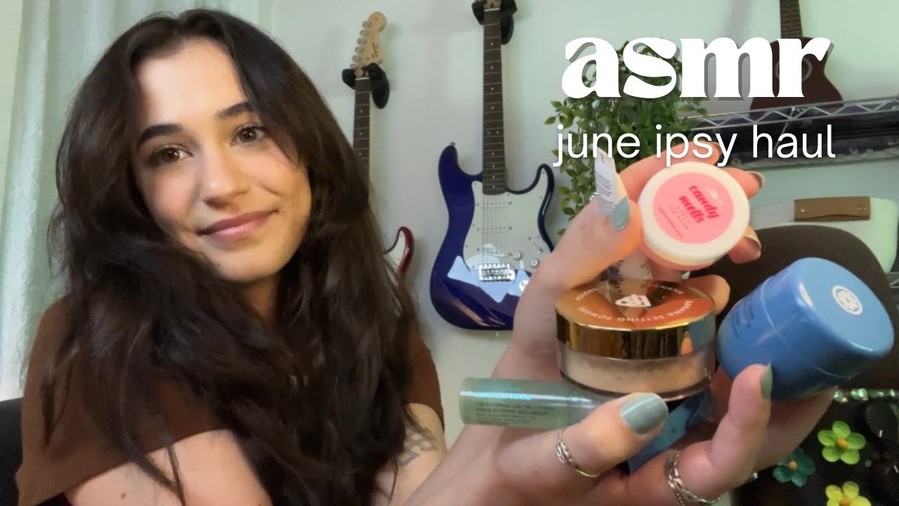 ASMR june ipsy haul | makeup triggers, tapping, whispering :) - YouTube