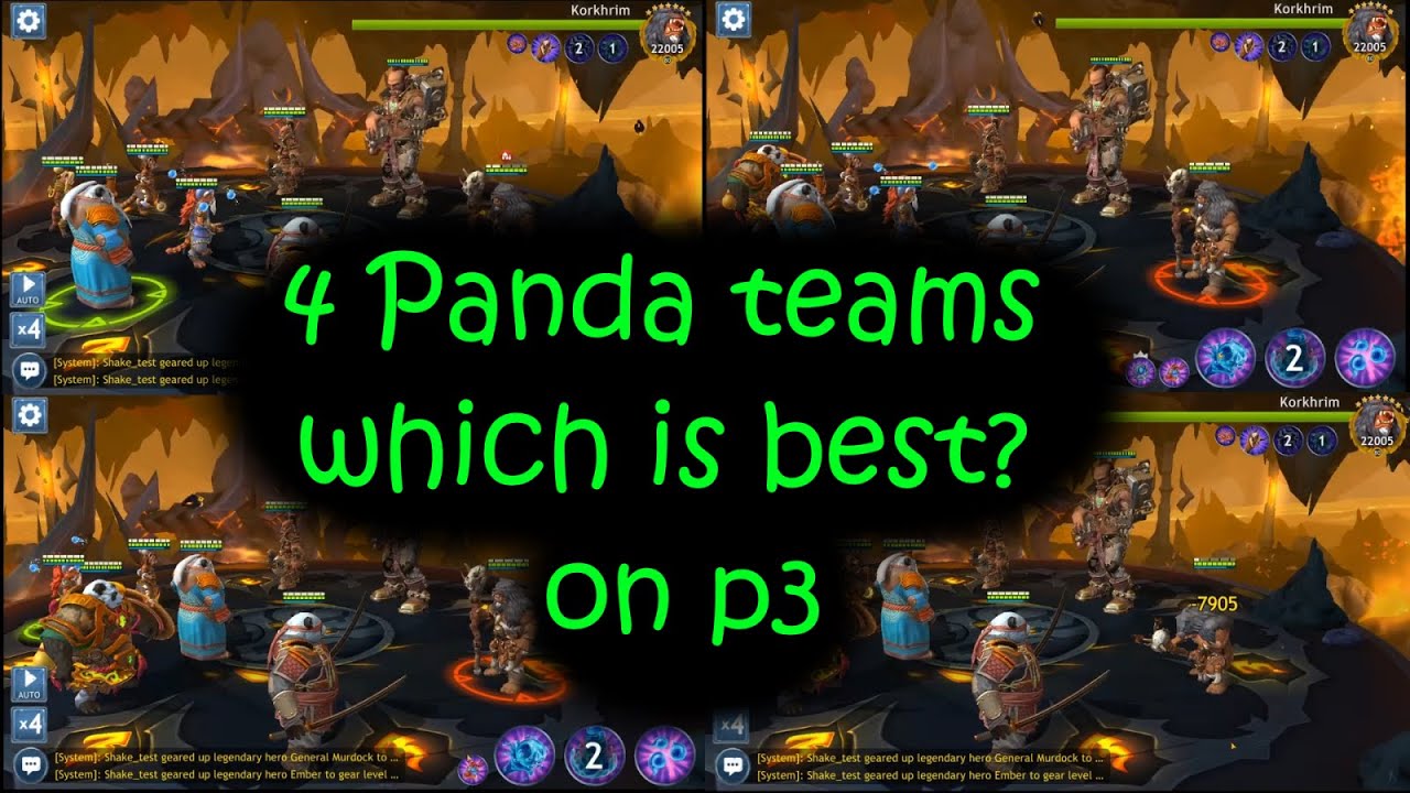4 Panda teams running P3 - which is best? - Dragon Champions - YouTube