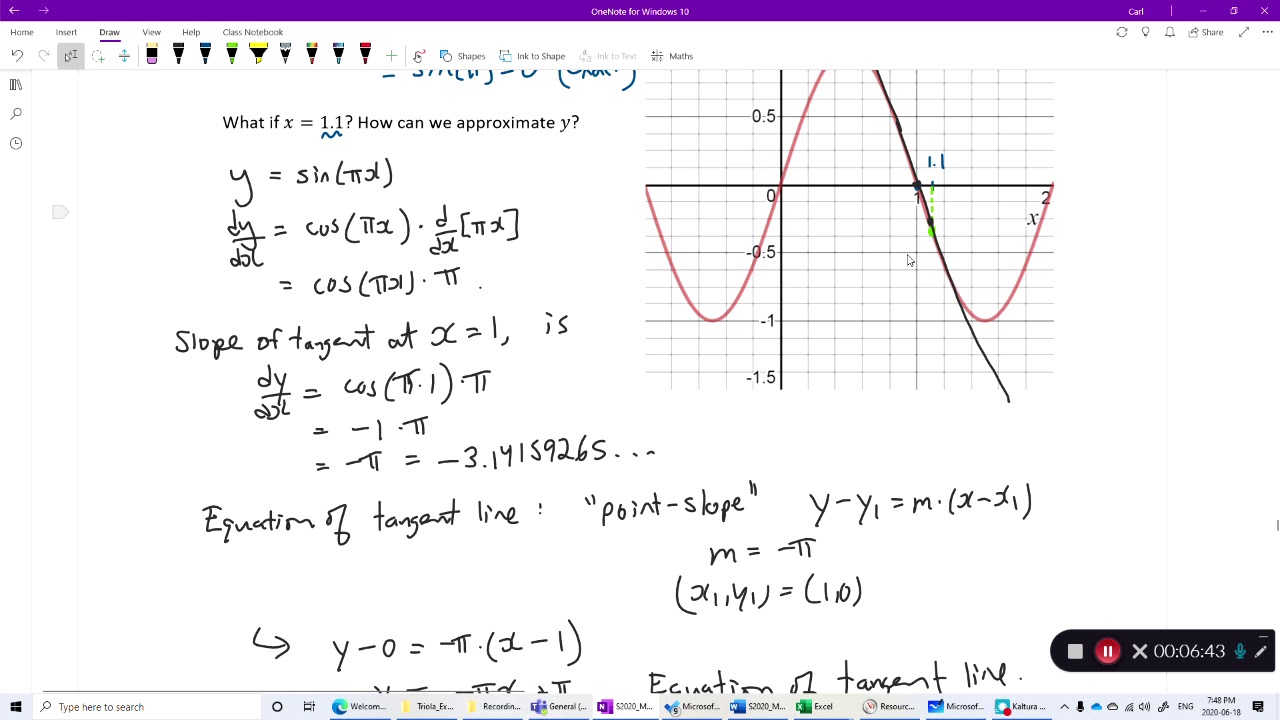 MATH 1120 - 3.10 Linear Approximation, Part 1 - YouTube