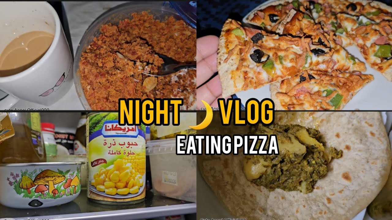 Night 🌙 vlog|Eating pizza|making again roti|late night pi chai with ...