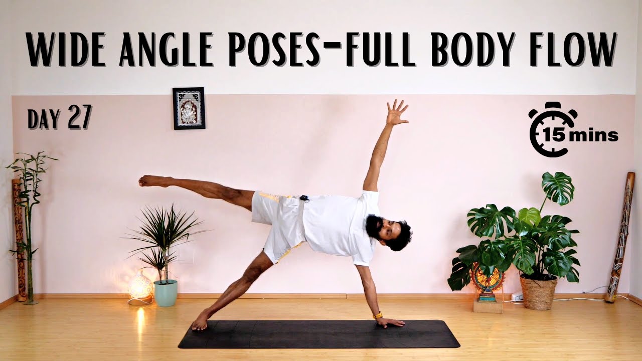 Experience the benefits of full body vinyasa yoga flow with wide angle ...