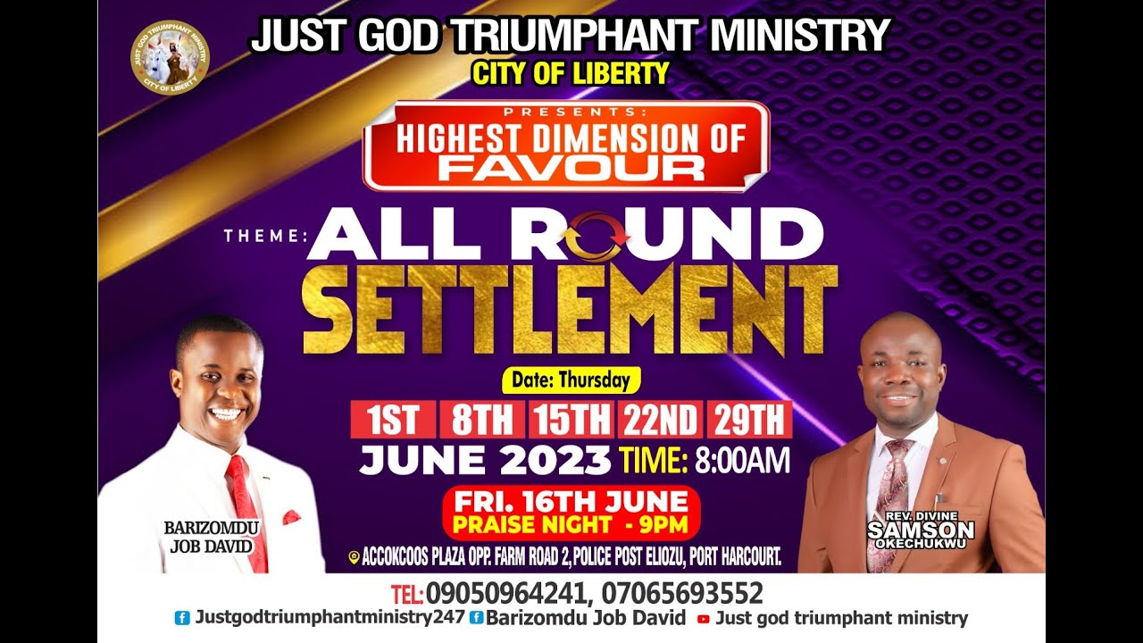 ALL ROUND SETTLEMENT_HIGHEST DIMENSION OF FAVOUR DAY 5_BARIZOMDU JOB ...