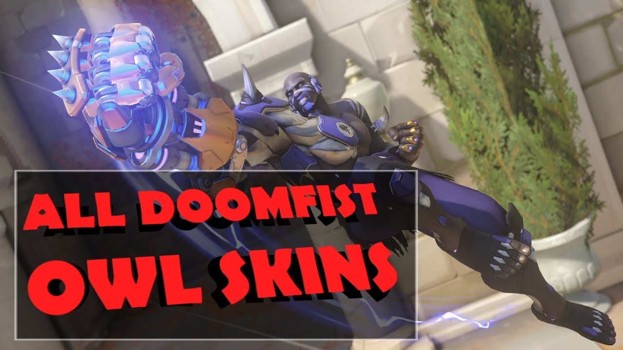 OWL Skins Doomfist • All /w Golden Gun • Ingame showcase - YouTube