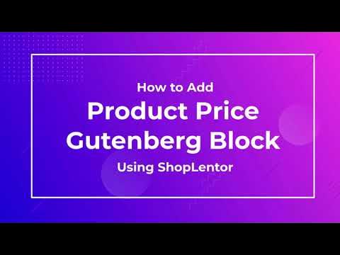 How to Add Product Price Gutenberg Block Using ShopLentor (formerly WooLentor) - YouTube