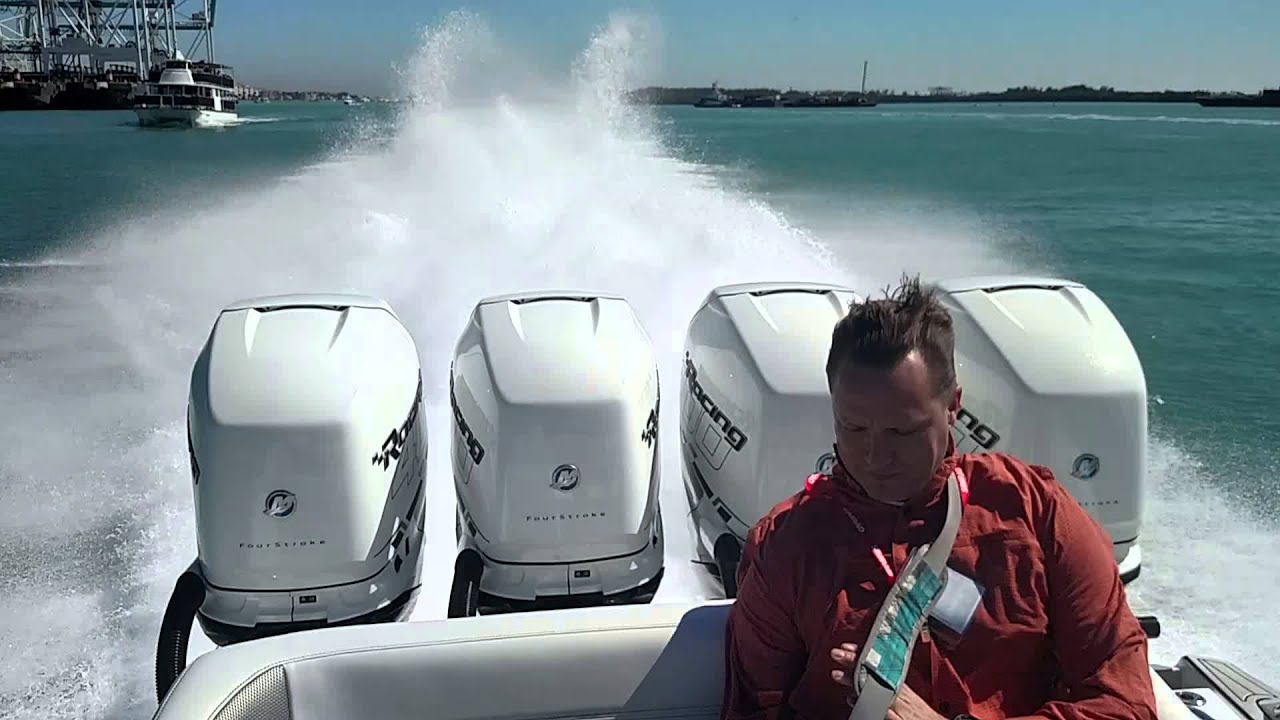 Amazing Nor-Tech 390 Quad Mercury Racing Verado 400R Miami Boat Show ...
