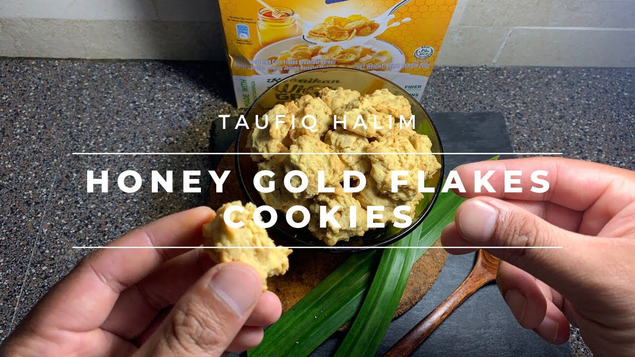 Biskut Cornflakes | Honey Gold Flakes Cookies Recepi - YouTube
