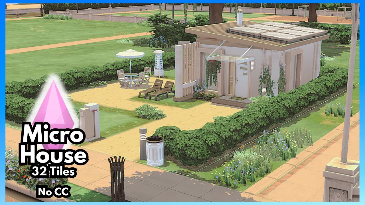 Sims 4 Modern Micro House / 32 Tiles / speed build / no cc - YouTube