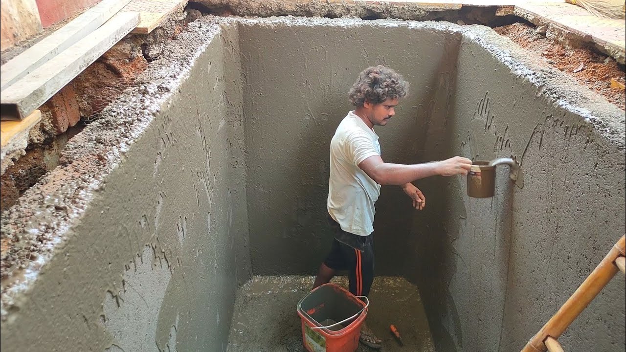Water Tank Plastering Work Without Water Leakage Problem// Construction ...