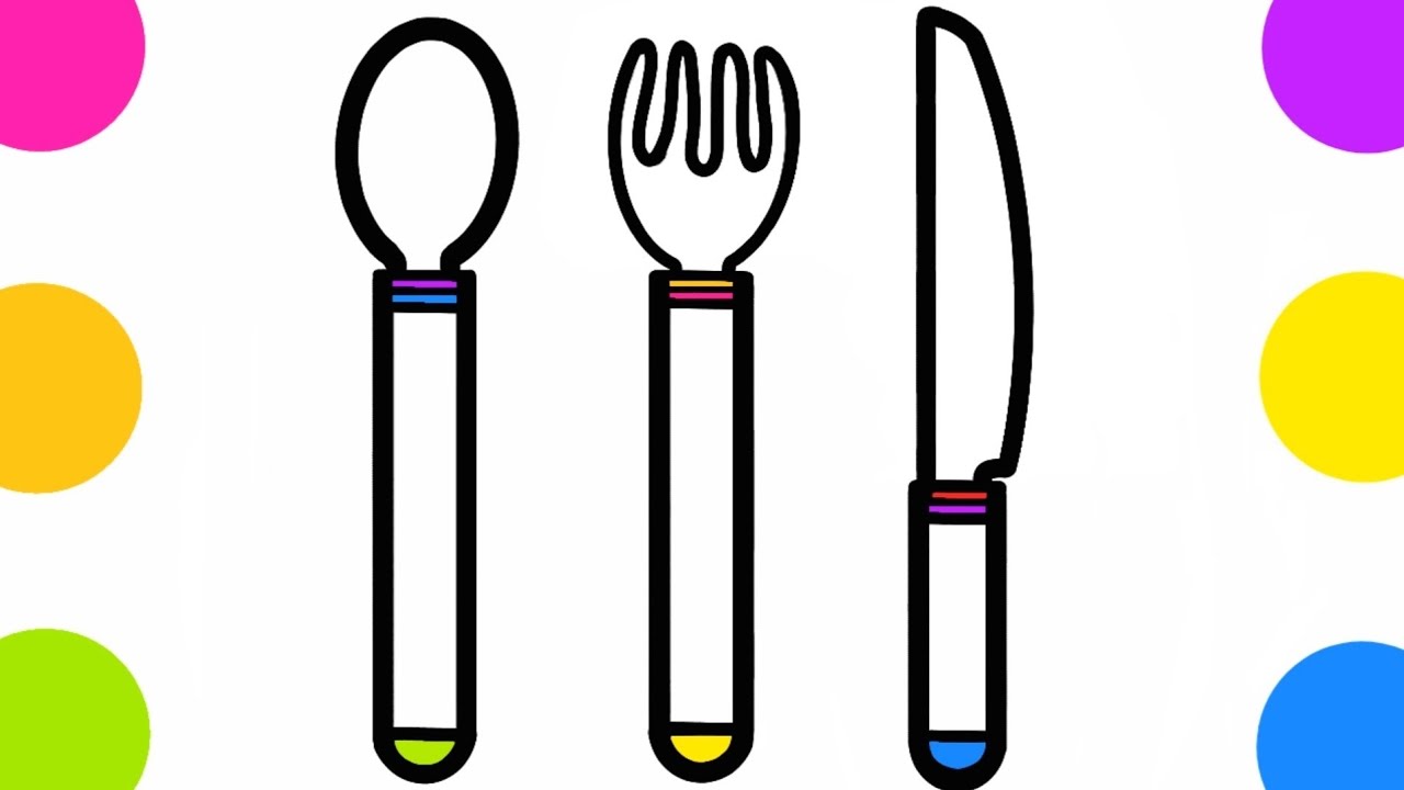 Cómo dibujar una cuchara, un tenedor y un cuchillo | Dibujos para ...