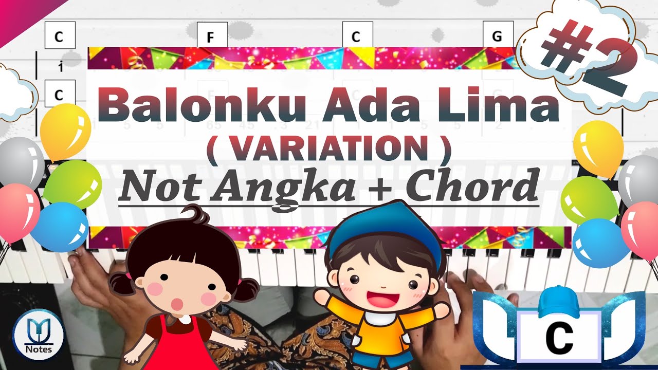 Balonku Ada Lima Variation - A.T. Mahmud | Keyboard Tutorial Cover in C ...