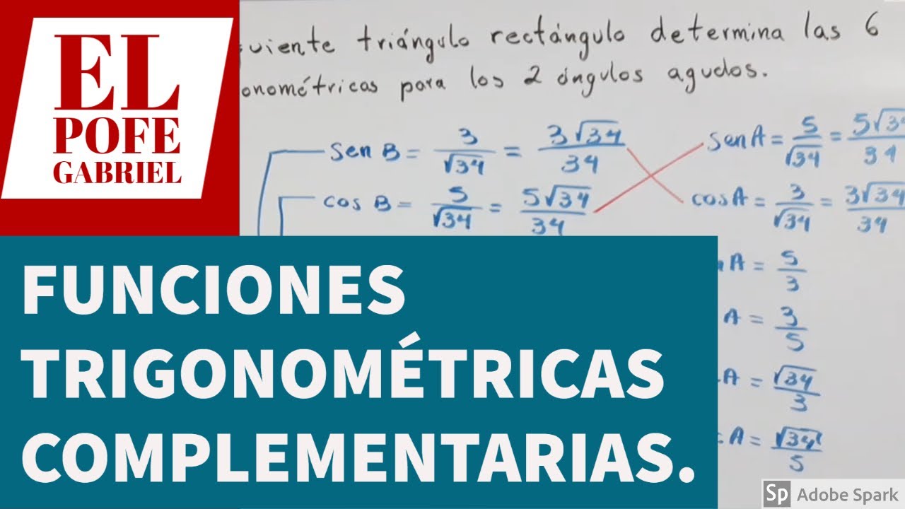 Funciones Trigonométricas Complementarias. - YouTube