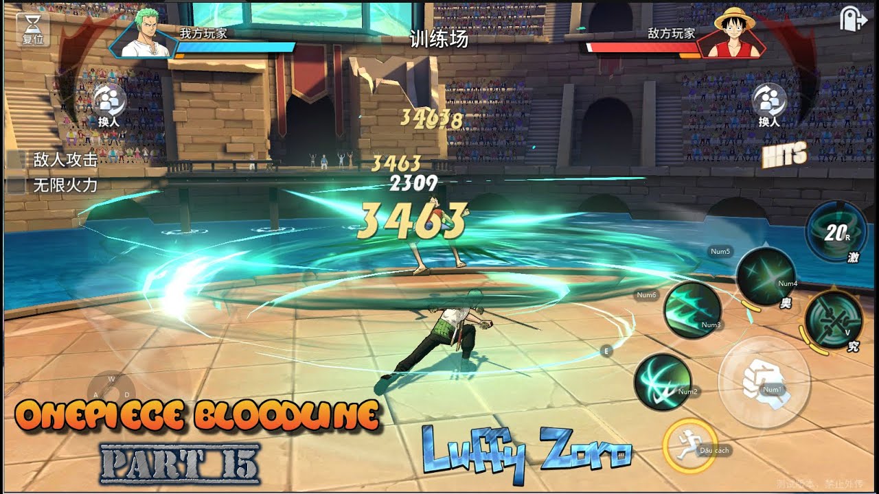 GAME ONE PIECE BLOODLINE 航海王：热血航线 #15 FULL SKILL LUFFY ZORO & GAN FALL ...
