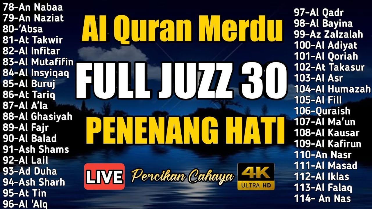 Murotal Al Quran Juz 30 (Juz Amma) Suara Merdu dan indah membuat hati ...