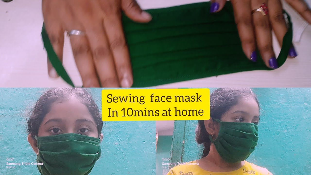 HOW TO STITCH FACE MASK IN 10MINS ||DIY fabric face mask sewing ...