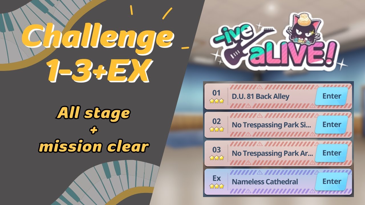 [Blue Archive] - ive aLIVE! Challenge 1-3 + EX All Mission clear - YouTube
