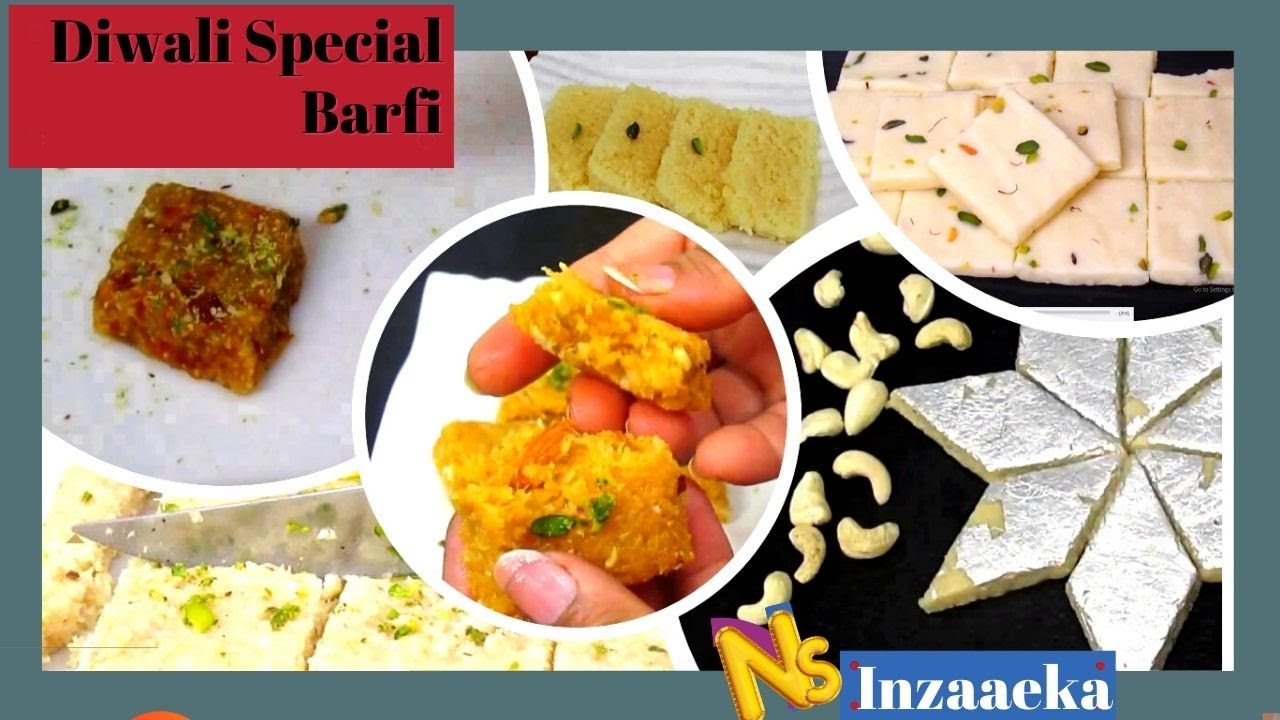 Easy Diwali Barfi Collection | 6 Types of Healthy Barfi Recipe - YouTube