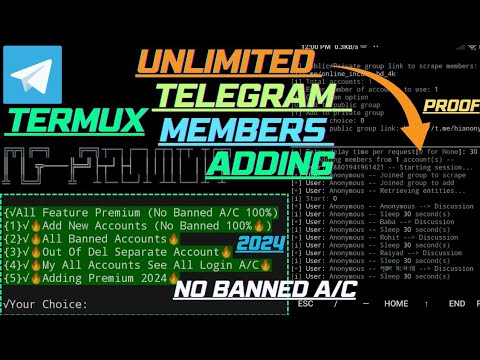 Telegram member adder new tools termux 2024 - YouTube