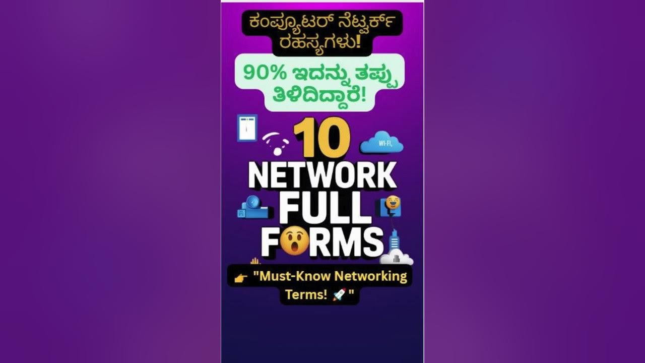 Networking Basics 10 Full Forms Explained! 📡 ಕನ್ನಡದಲ್ಲಿ.in 60 Seconds! #Networking # ...