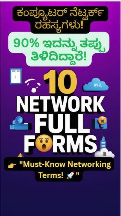 Networking Basics 10 Full Forms Explained! 📡 ಕನ್ನಡದಲ್ಲಿ.in 60 Seconds! #Networking # ...