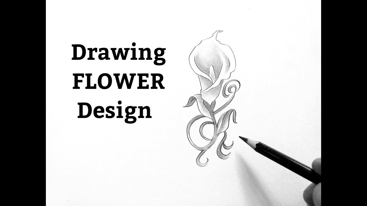 How to draw a flower design easy on paper Drawing a flower/floral ...