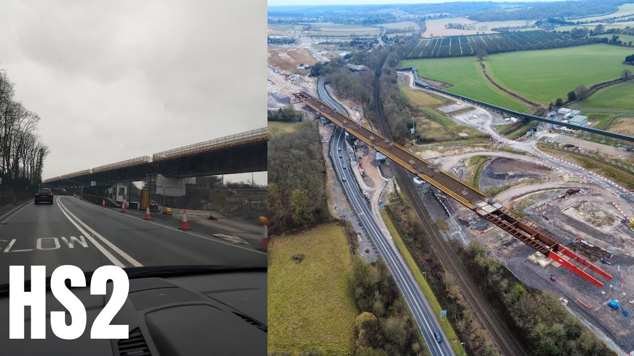 HS2's Small Dean Viaduct In Wendover Has Now Moved Over The A413 | 4K ...