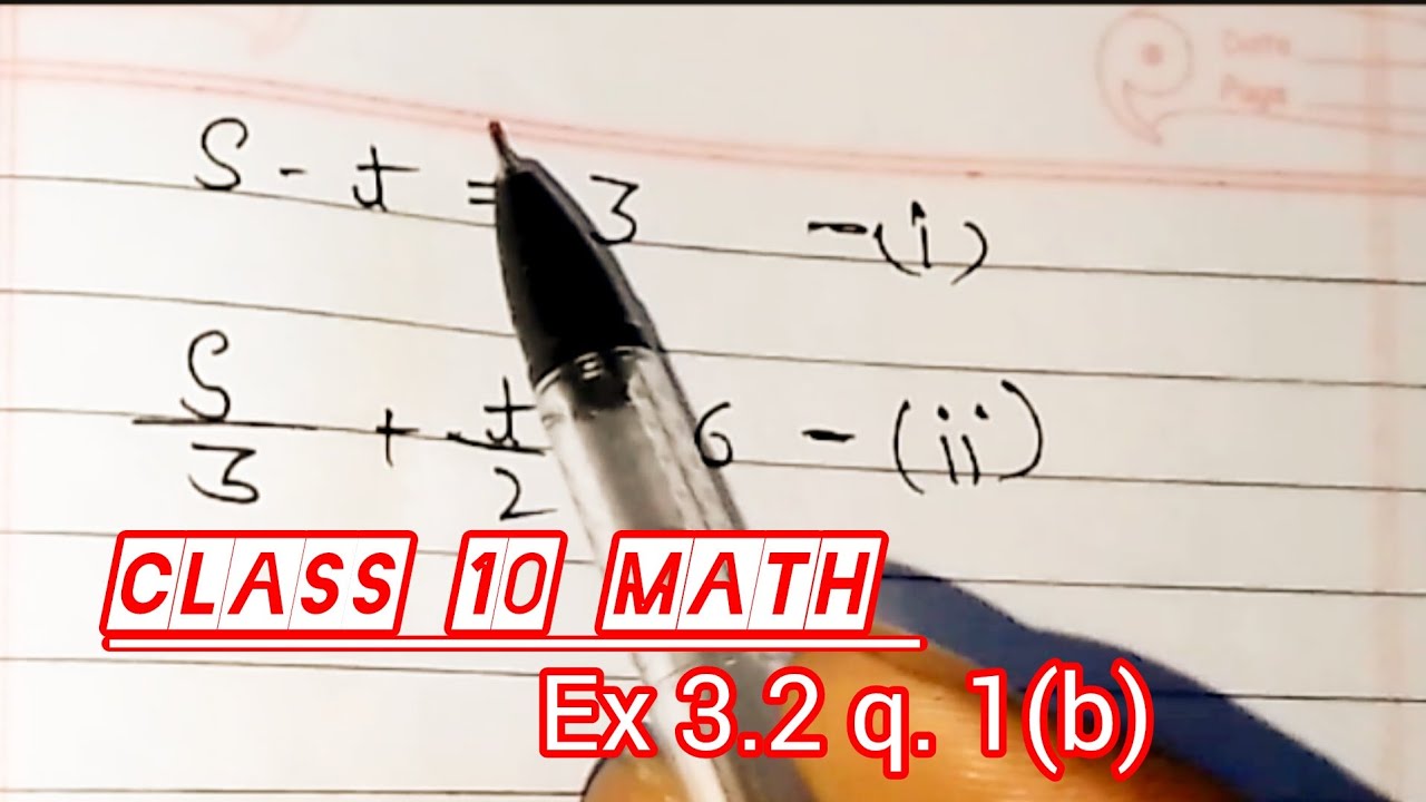 class 10 math exercise 3.2 Q. 1(b)| session 2024-25| board exam # ...