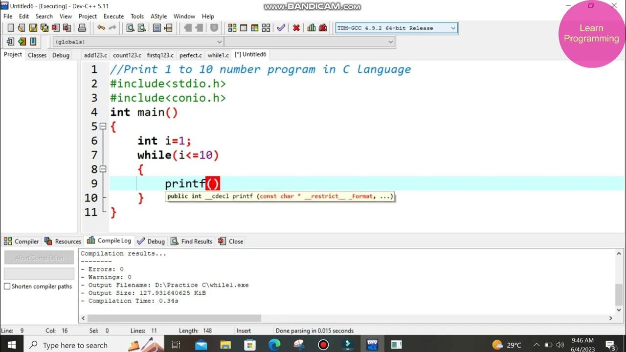 Create any Number Table Program in C Language|@LearnProgramming| - YouTube
