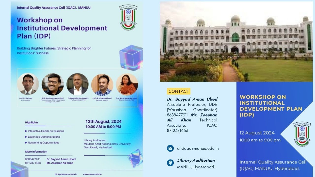 Institutional Development Plan (IDP) | Workshop | Session-3 | IQAC ...
