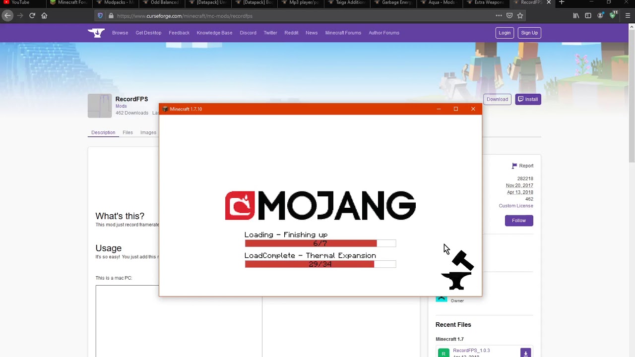 Record FPS 1.7.10 Forge Mod Overview - YouTube