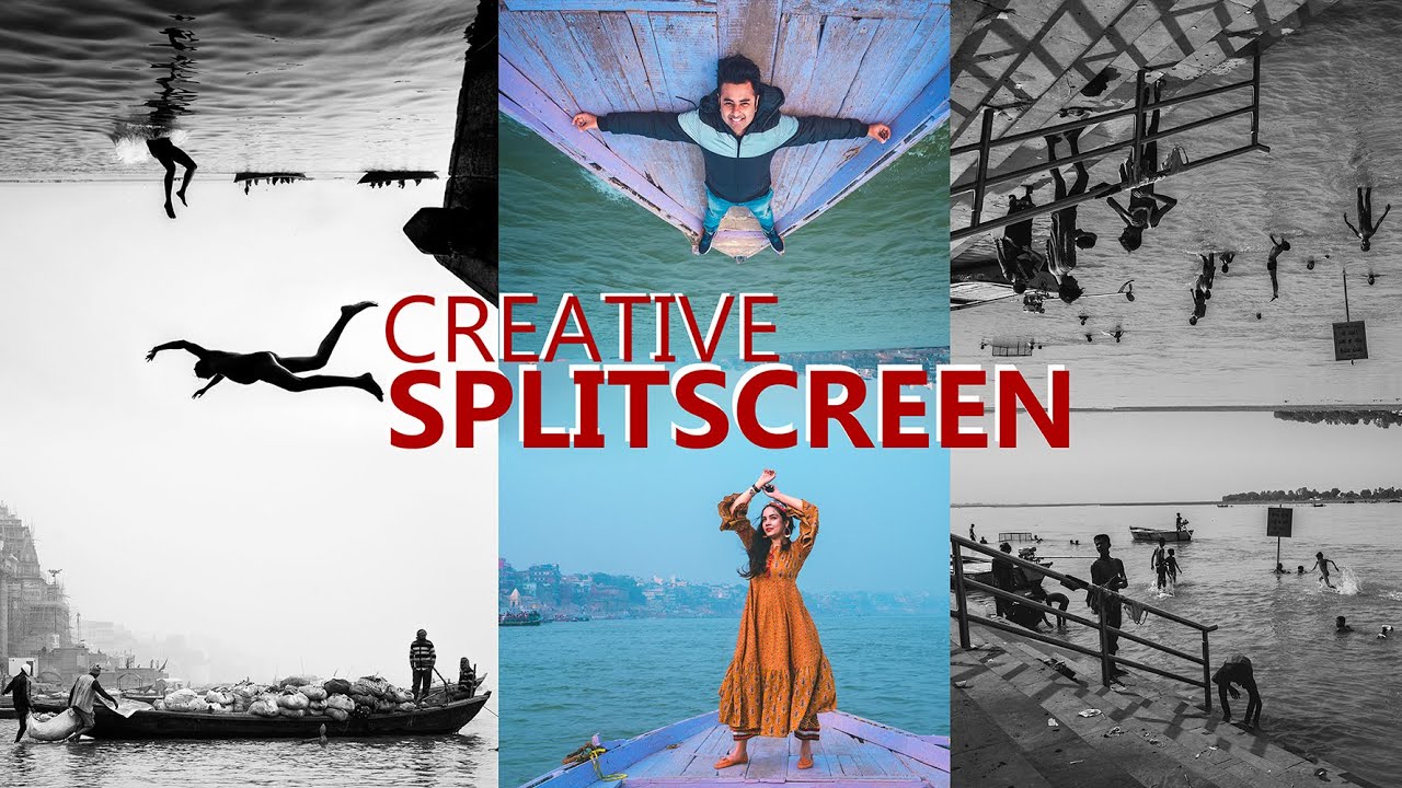 How To Create Creative Split-screen || Double Exposure Editing - YouTube