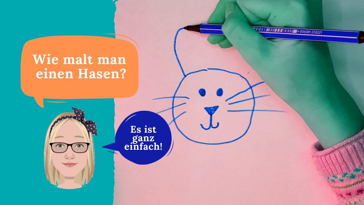 Wie malt man einen Hasen - einfach - YouTube
