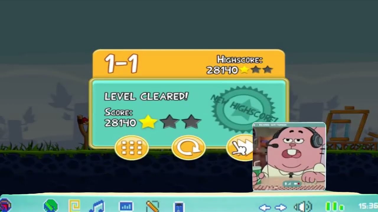 Richard Watterson play angry birds - YouTube