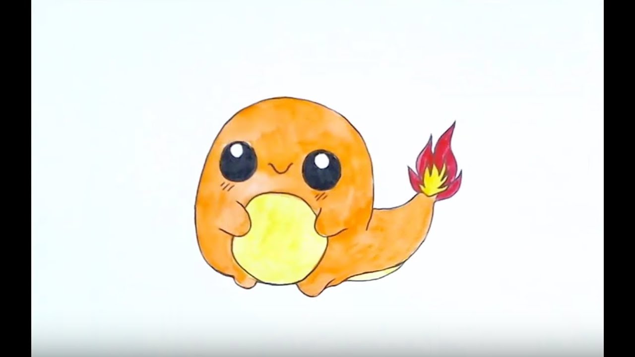 HOW TO DRAW A CUTE KAWAII CHARMANDER - YouTube