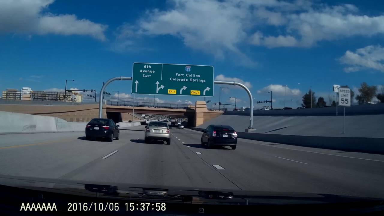 Car bails off exit ramp back onto US 6 in front of other traffic - YouTube