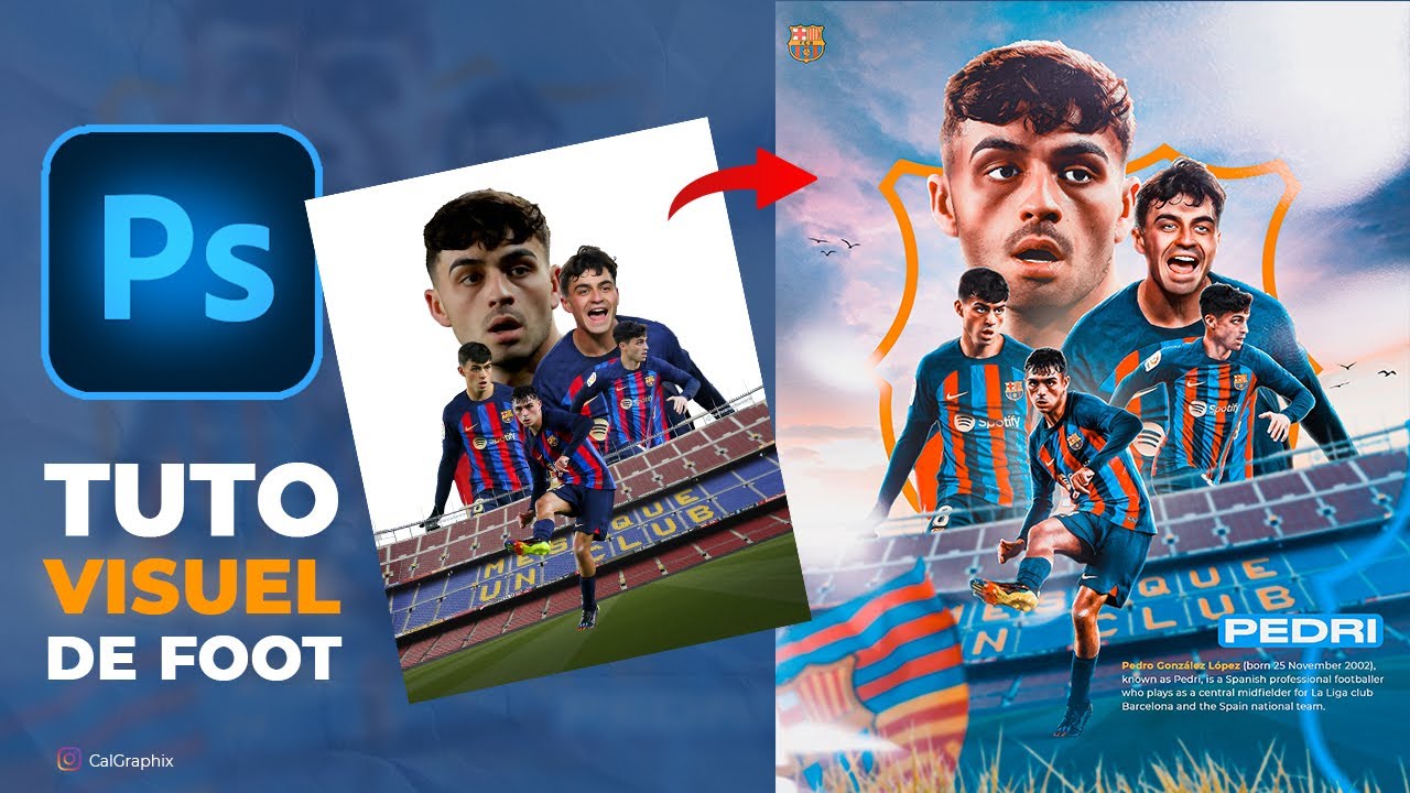 Réaliser un visuel de foot super facile avec Photoshop / Football ...