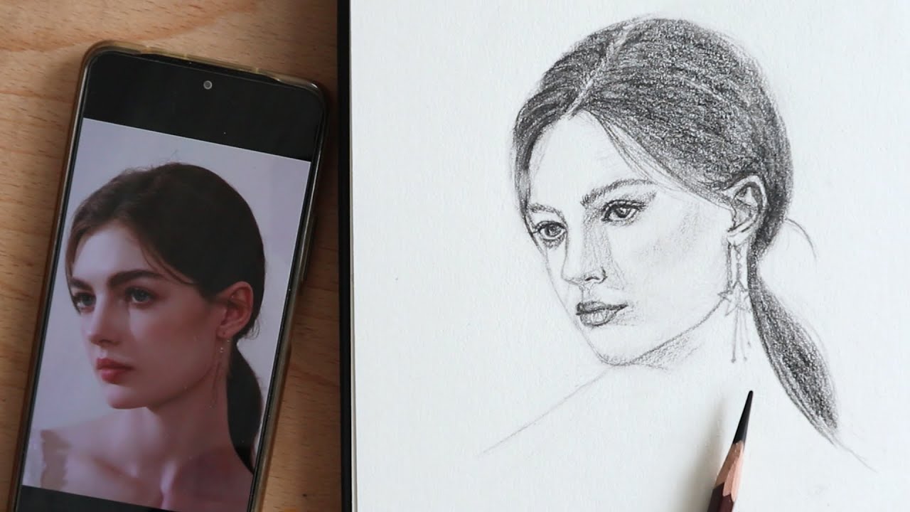 How to draw a face step by step for beginners（ leaning sideways ...