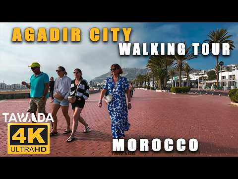 Agadir city walking tour 2025- Morocco 4K UHD